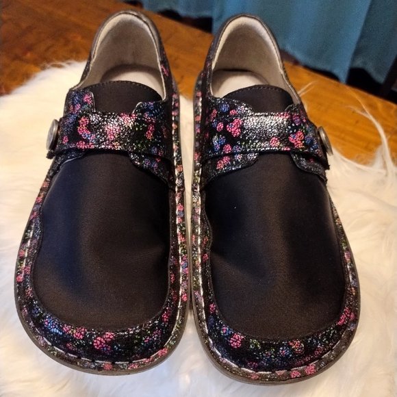 Alegria | Shoes | Alegria By Pg Lite Dream Fit Dena Black Floral ...